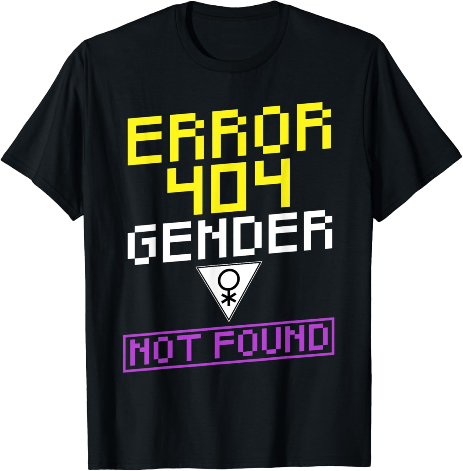Funny Non Binary Gender Not Found T Shirt Uk Clothing